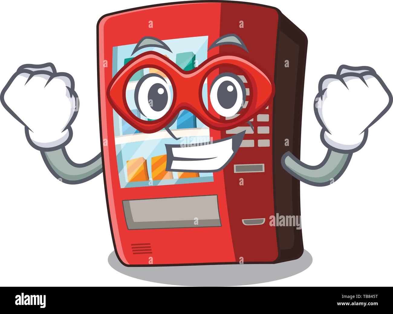 Super hero vending machine isolated with the mascot Stock Vector Image ...