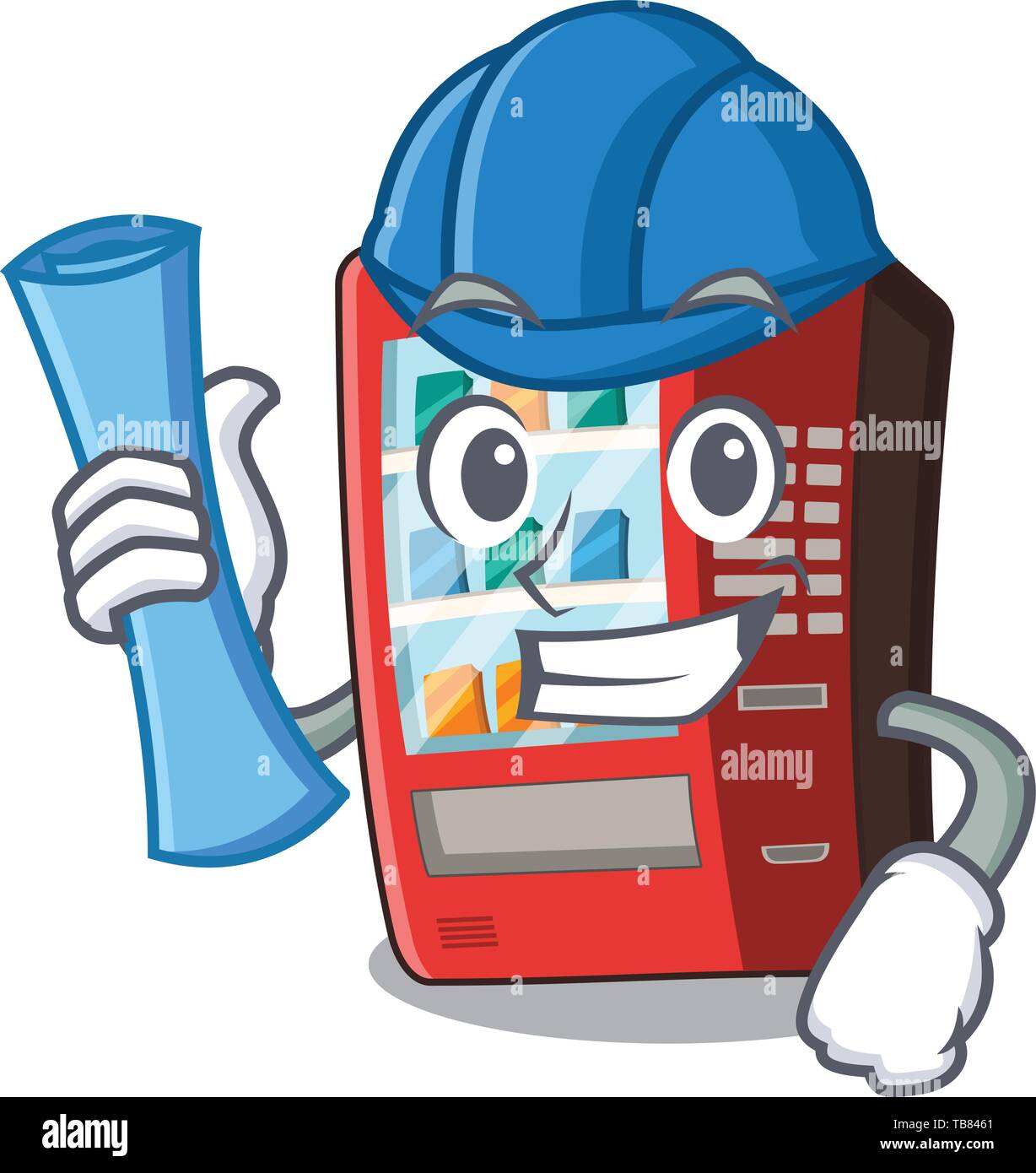 Architect vending machine isolated with the mascot Stock Vector Image ...