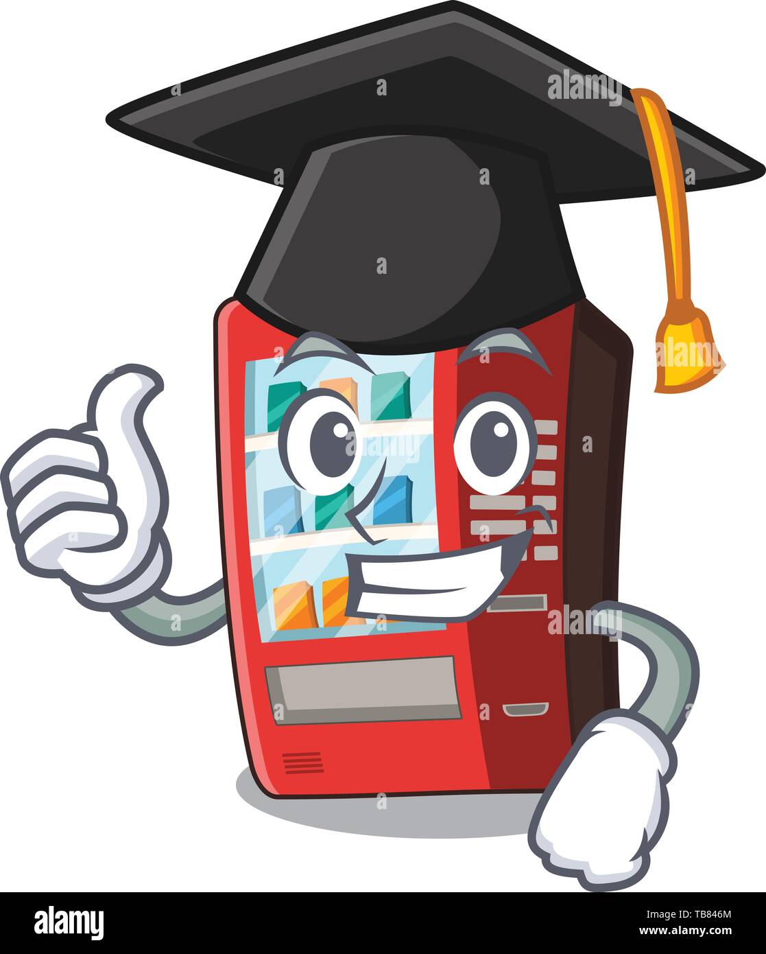Graduation vending machine isolated with the mascot Stock Vector Image ...