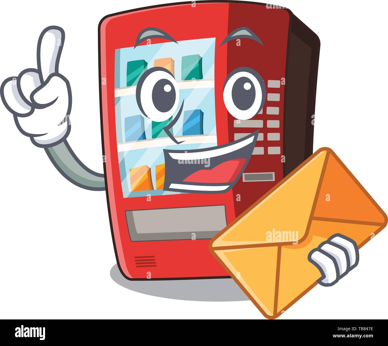 With envelope vending machine isolated with the mascot Stock Vector ...
