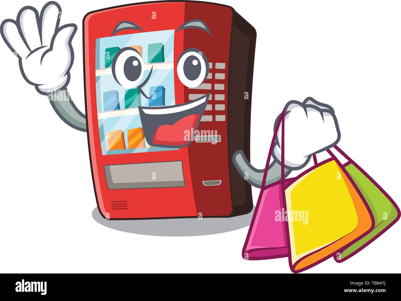 Shopping vending machine isolated with the mascot Stock Vector Image ...