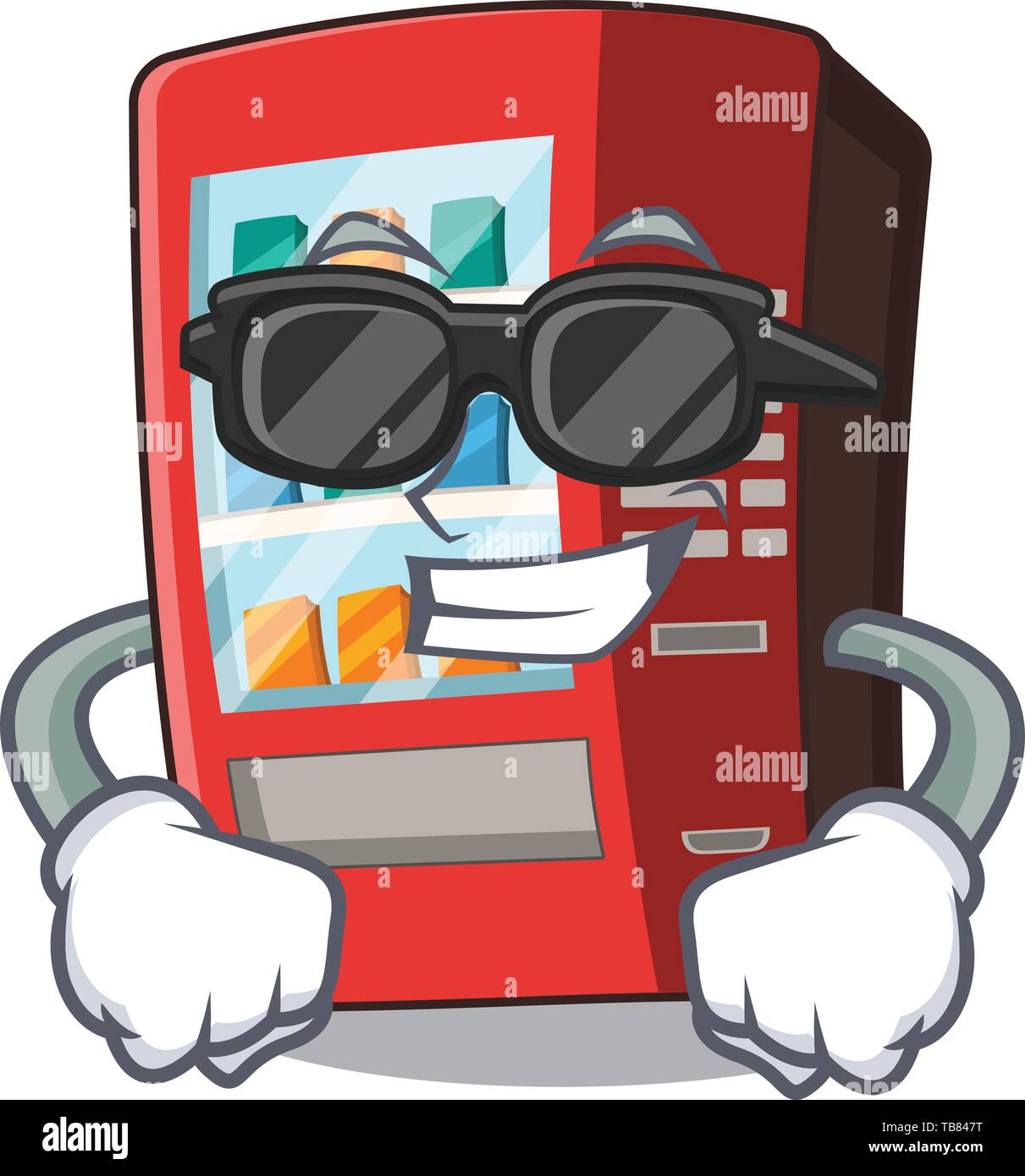 Super cool vending machine isolated with the mascot Stock Vector Image ...