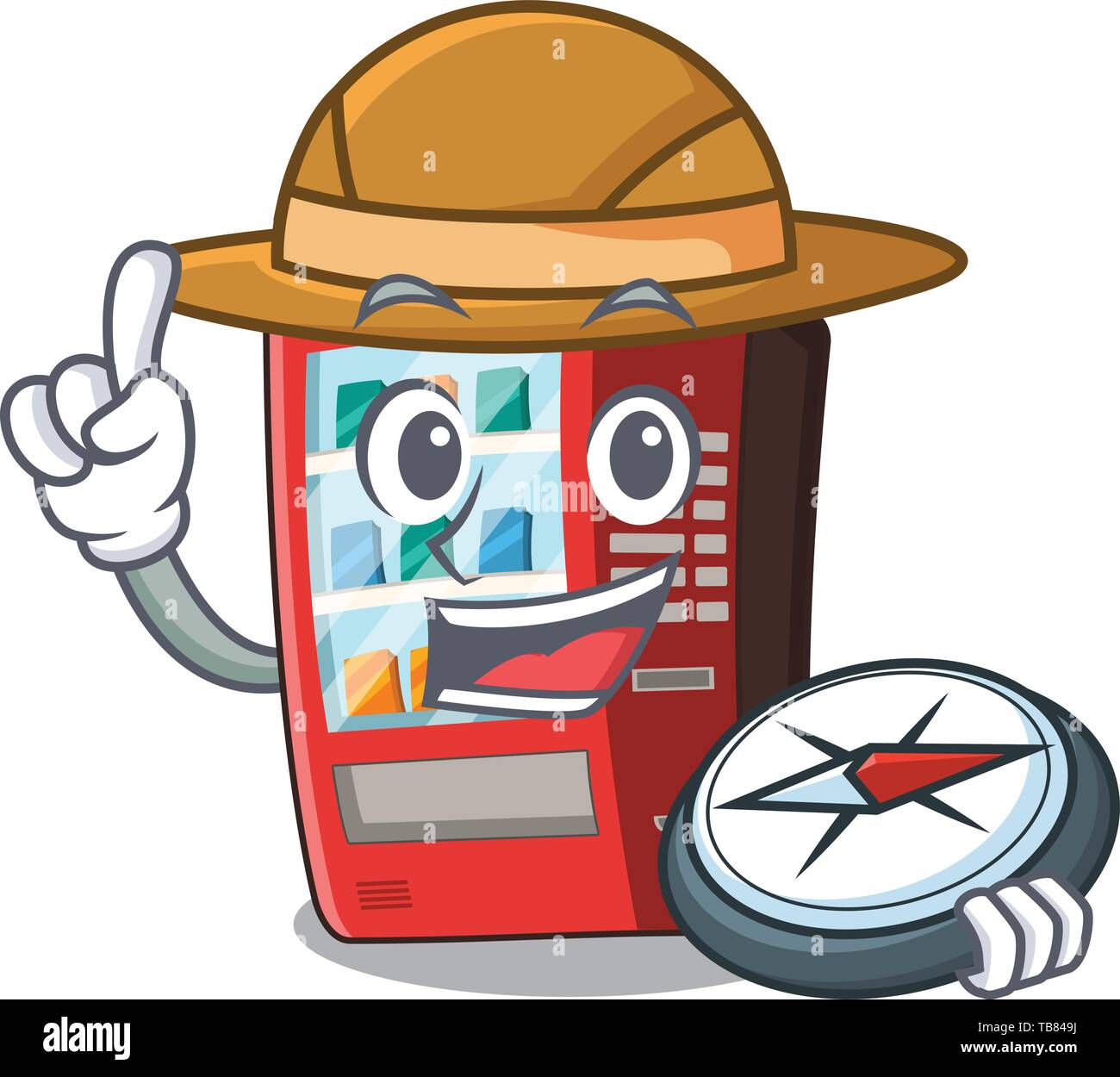 Explorer vending machine next to character door Stock Vector Image ...