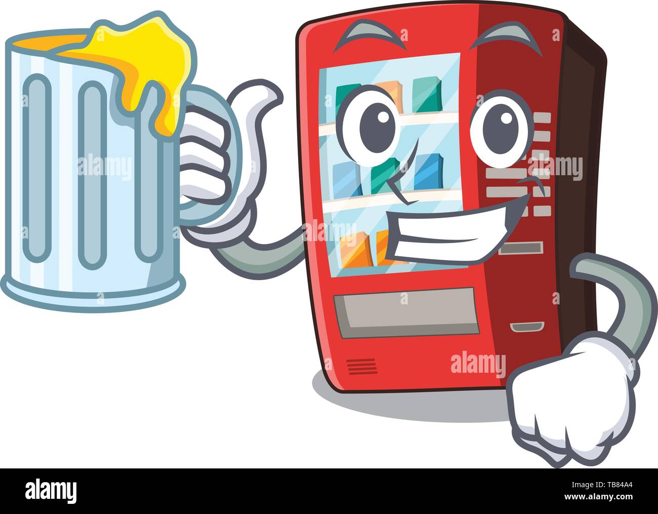 With juice vending machine next to character door Stock Vector Image ...