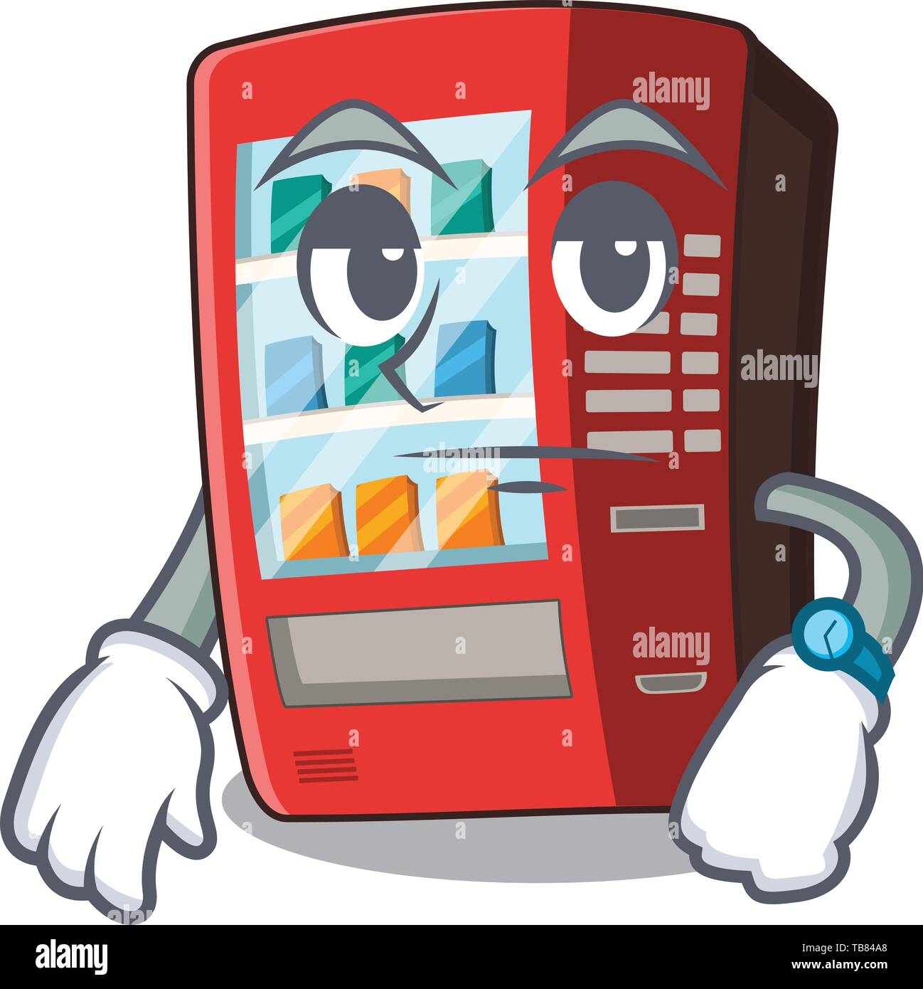 Waiting toy vending machine above cartoon table Stock Vector Image ...