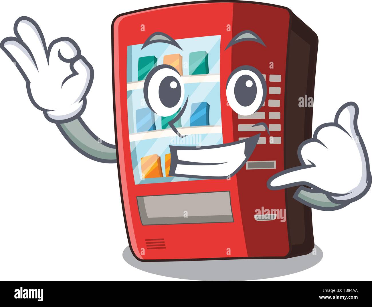 Call me toy vending machine above cartoon table Stock Vector Image ...