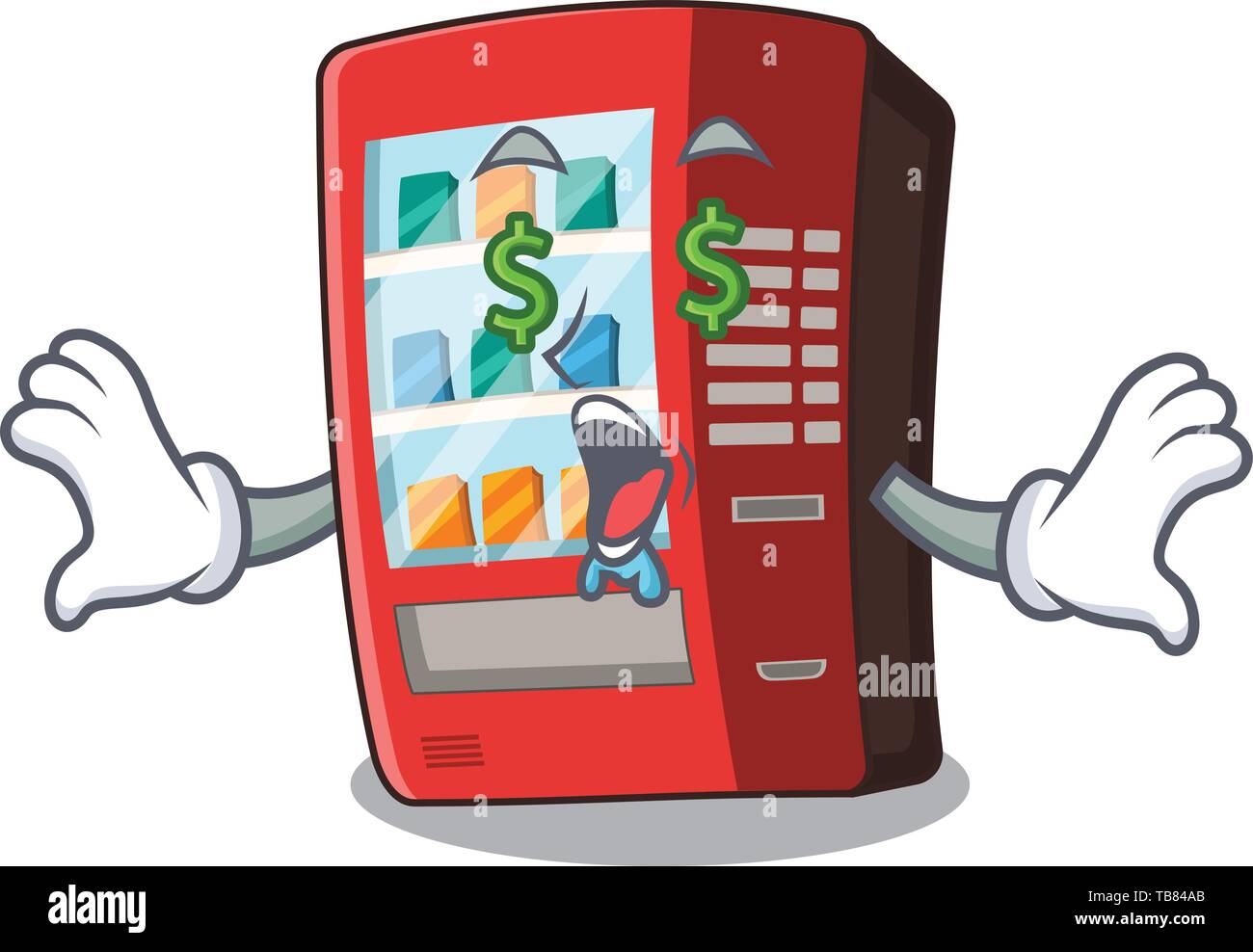 Money eye toy vending machine above cartoon table Stock Vector Image ...