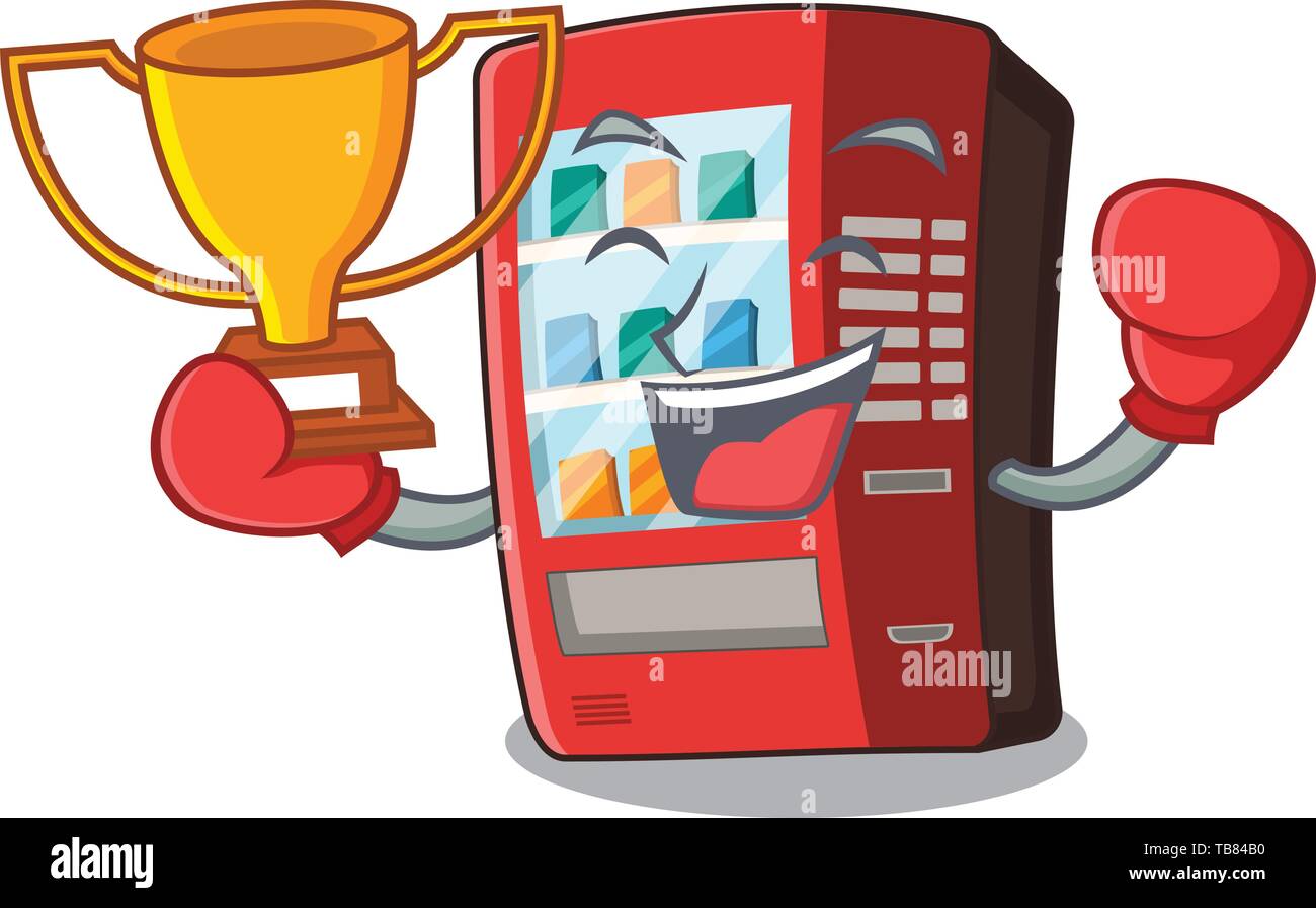 Boxing winner toy vending machine above cartoon table Stock Vector ...