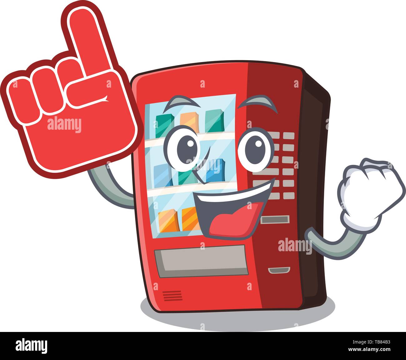 Foam finger toy vending machine above cartoon table Stock Vector Image ...