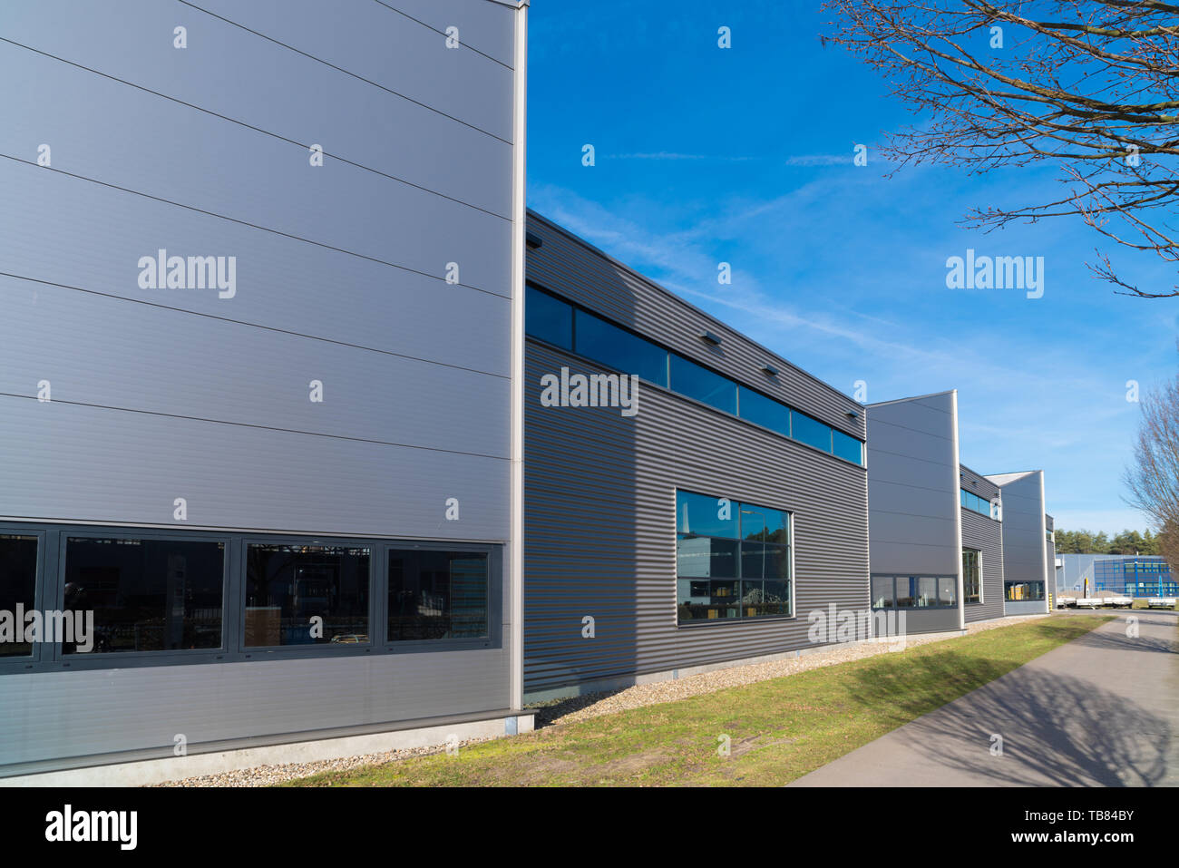 exterior of a modern warehouse in the netherlands Stock Photo - Alamy