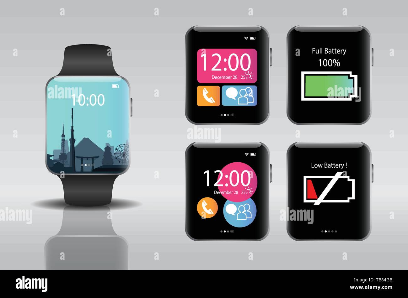 Smart electronic intelligence watch.Vector illustration Stock Vector ...