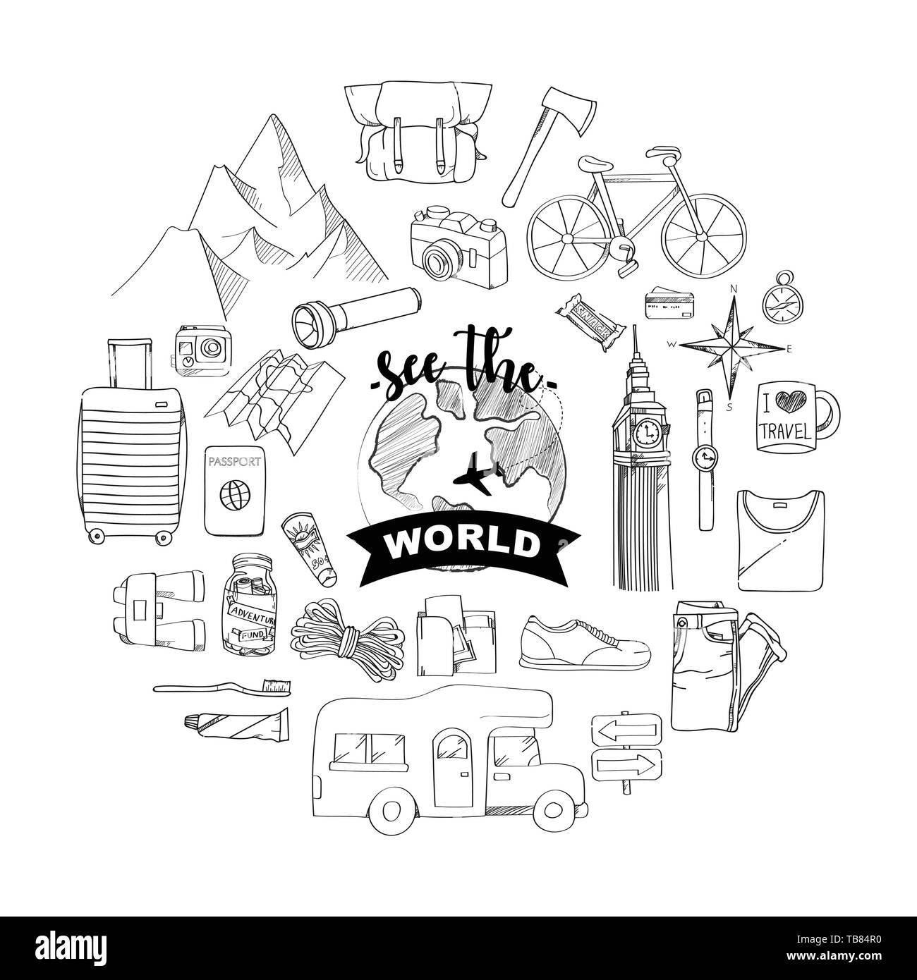 Hand drawn ticket vector Cut Out Stock Images & Pictures - Alamy