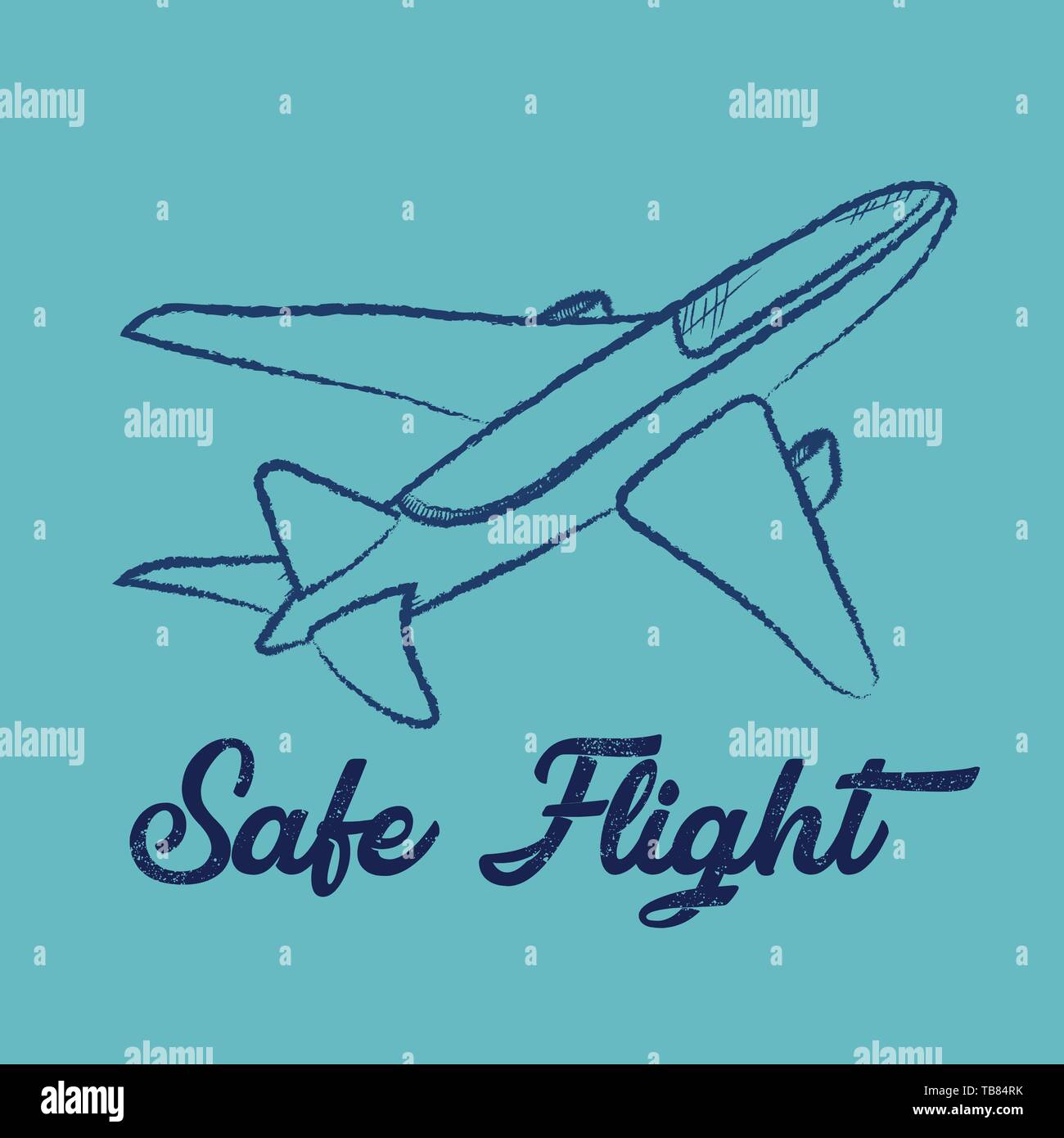 Line drawing of airplane on blue Stock Vector Image & Art - Alamy