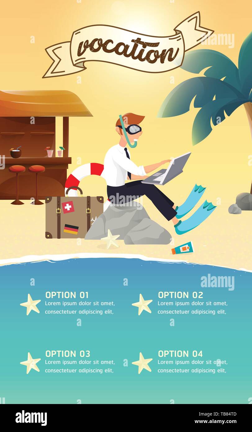 Tropical island people on beach Stock Vector Images - Alamy