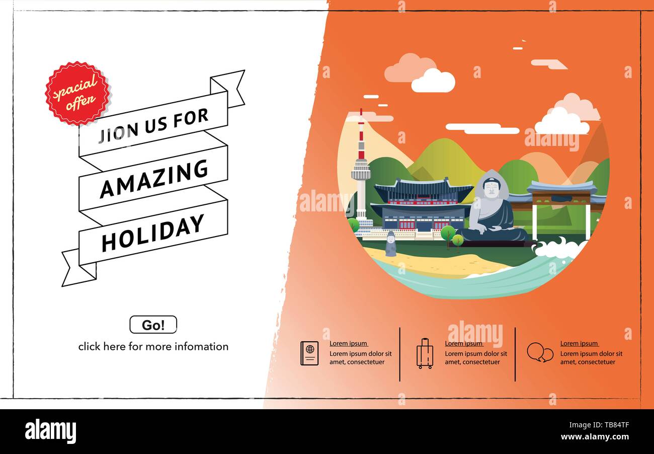 Korean culture landmarks Stock Vector Images - Alamy