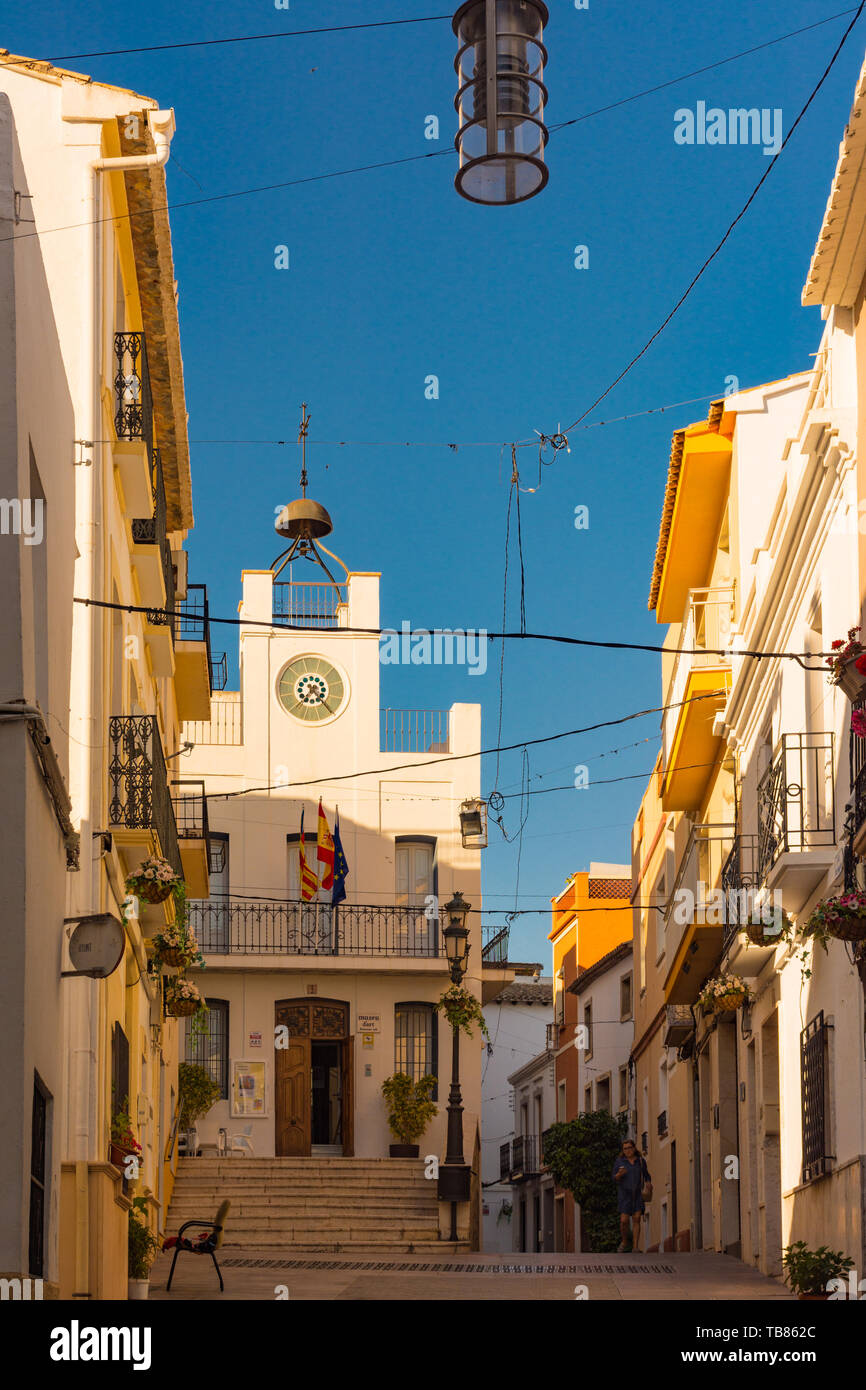 Calpe, Alicante, Spain. May 10, 2019: Facade of the art museum in the ...