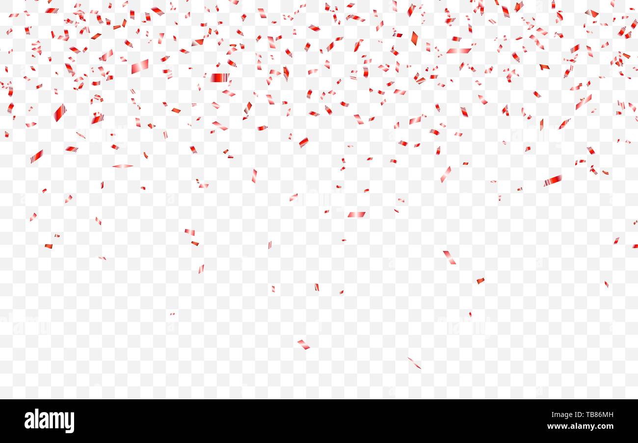 Red confetti. Celebration carnival ribbons. Luxury greeting card ...