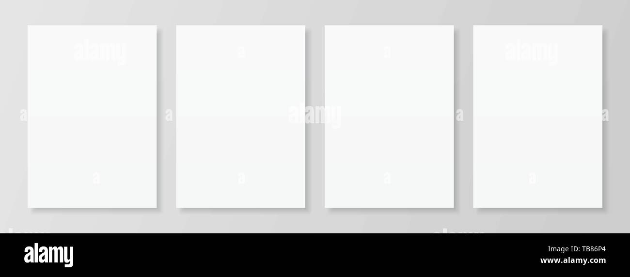 Blank A4 sheet of white paper with shadow, template for your design ...