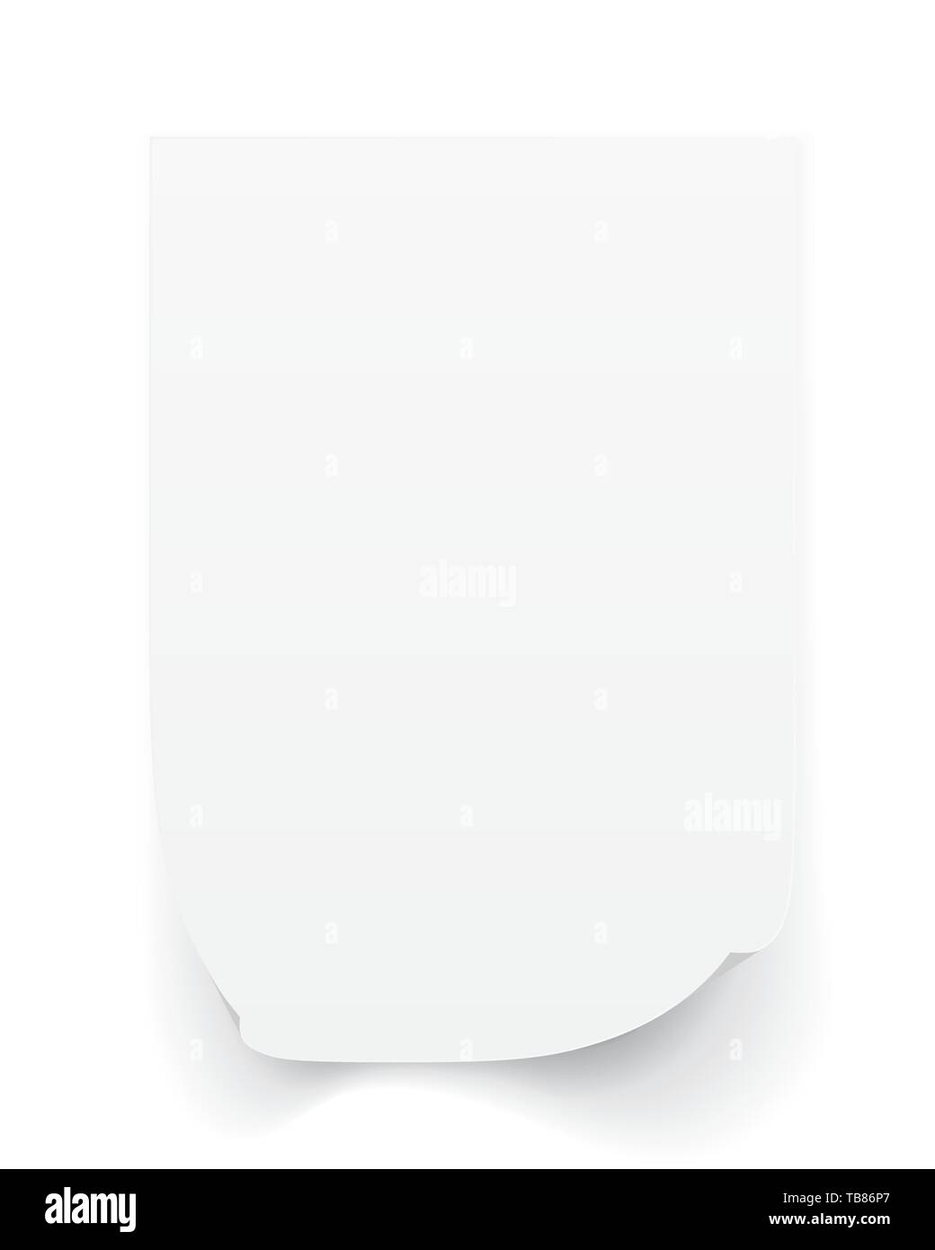 Blank A4 sheet of white paper with curled corner and shadow, template ...