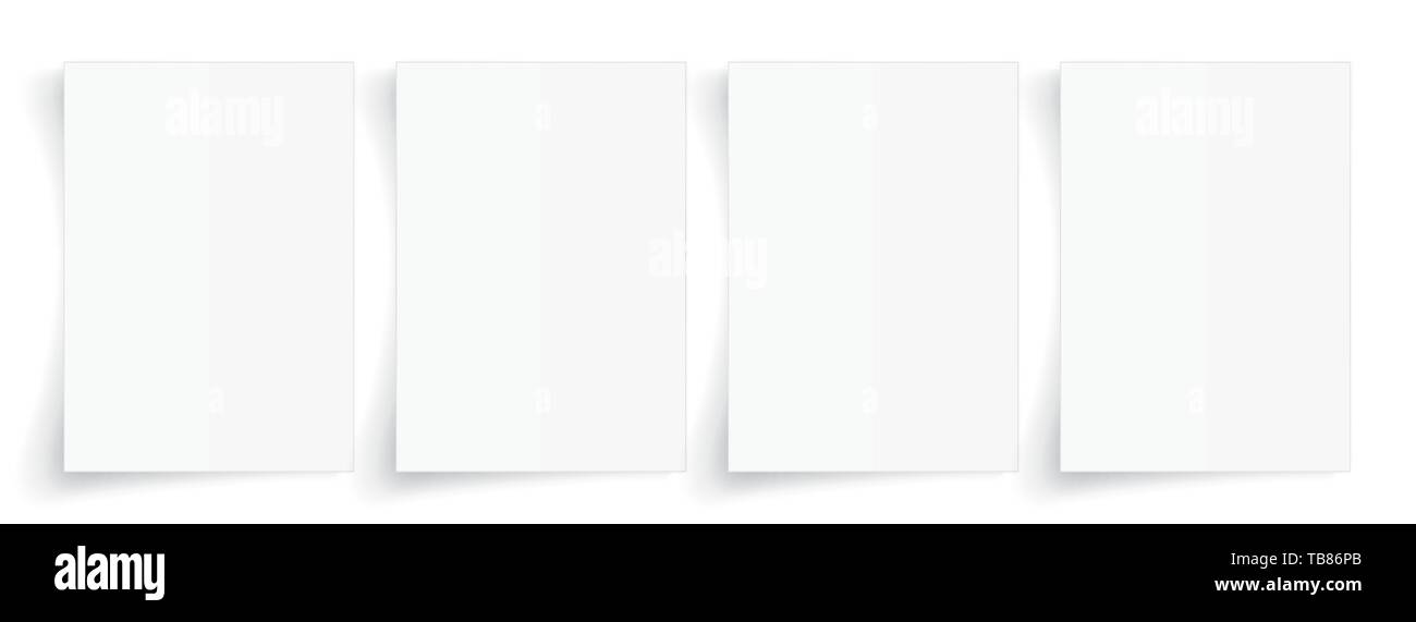 Blank A4 sheet of white paper with shadow, template for your design ...