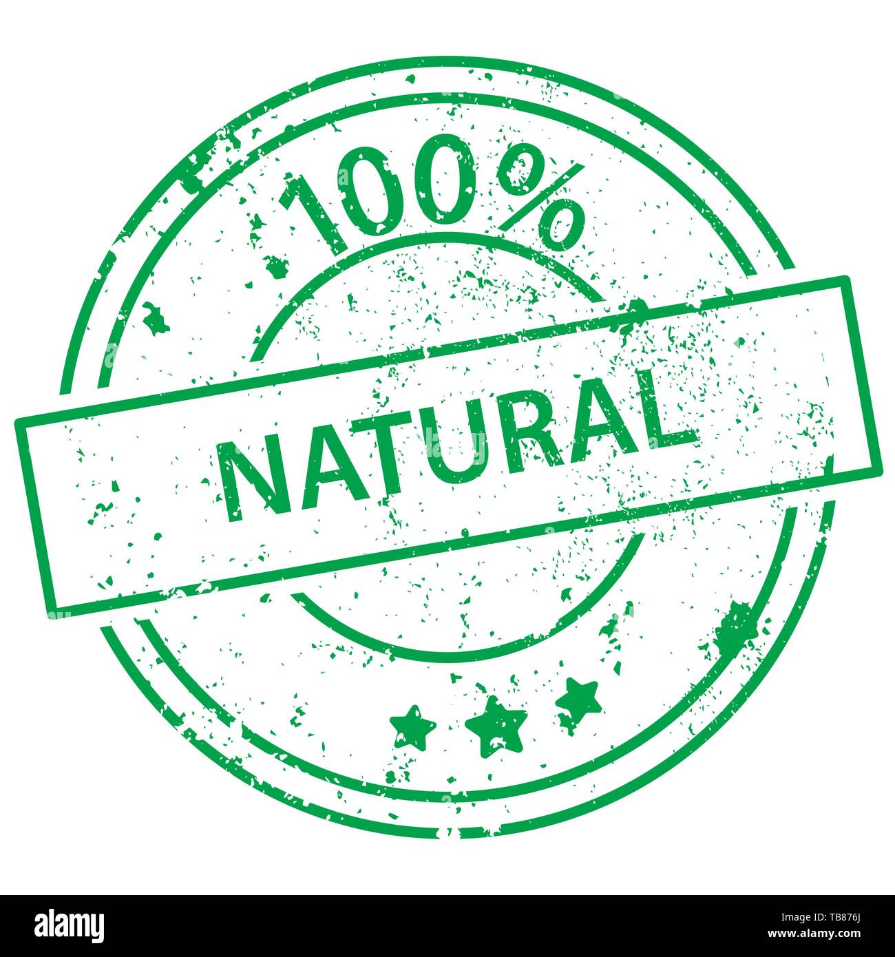 Round green stamp with the words 100% natural on white background Stock ...