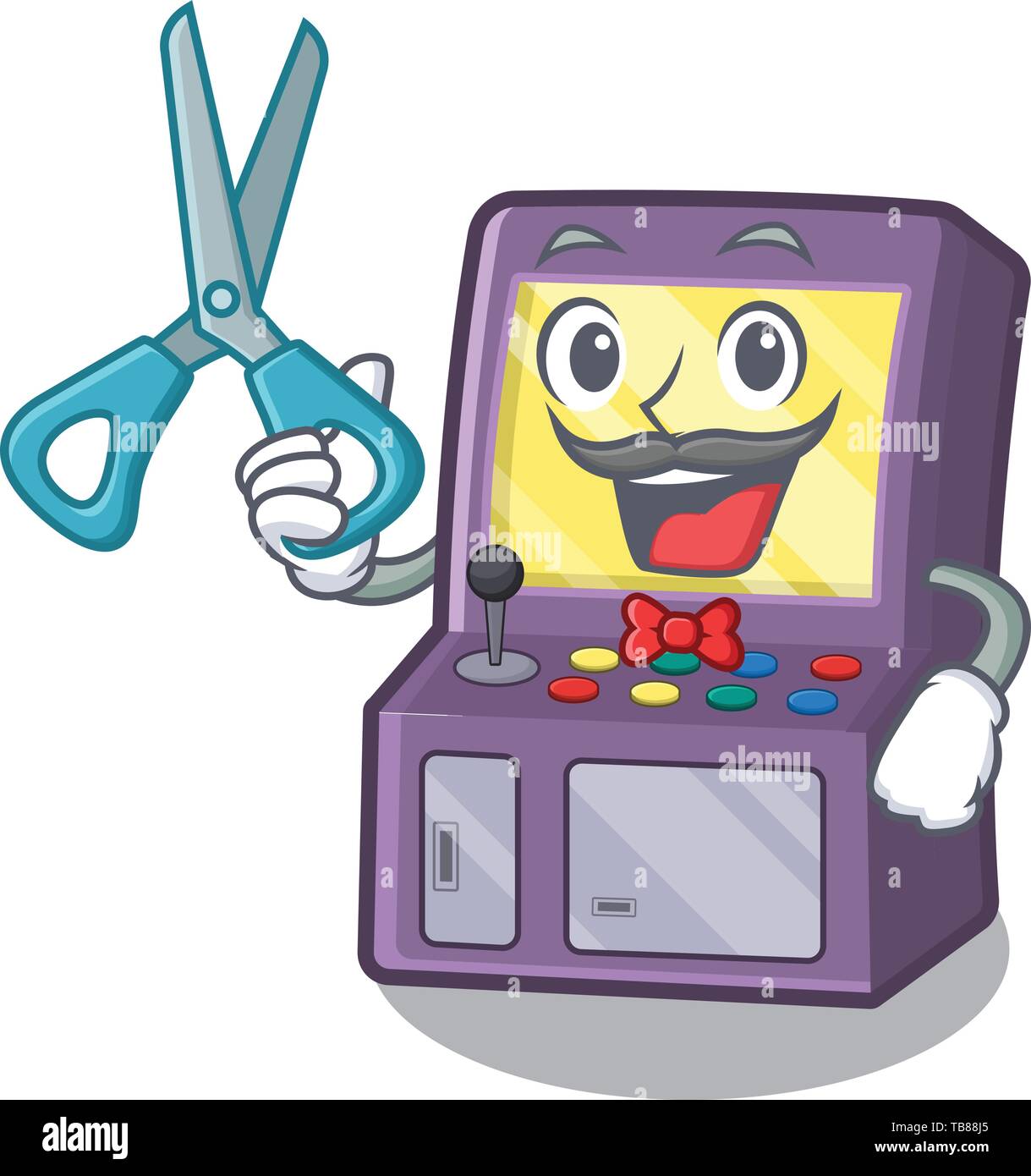 Barber arcade machine isolated with the character Stock Vector Image ...