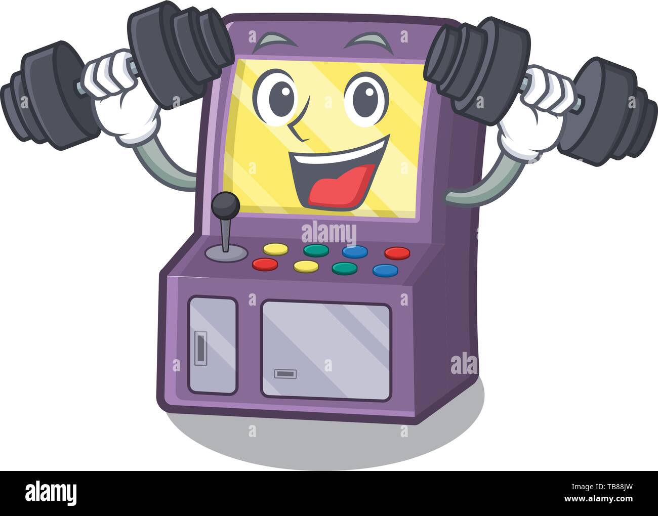 Fitness arcade machine isolated with the character Stock Vector Image ...