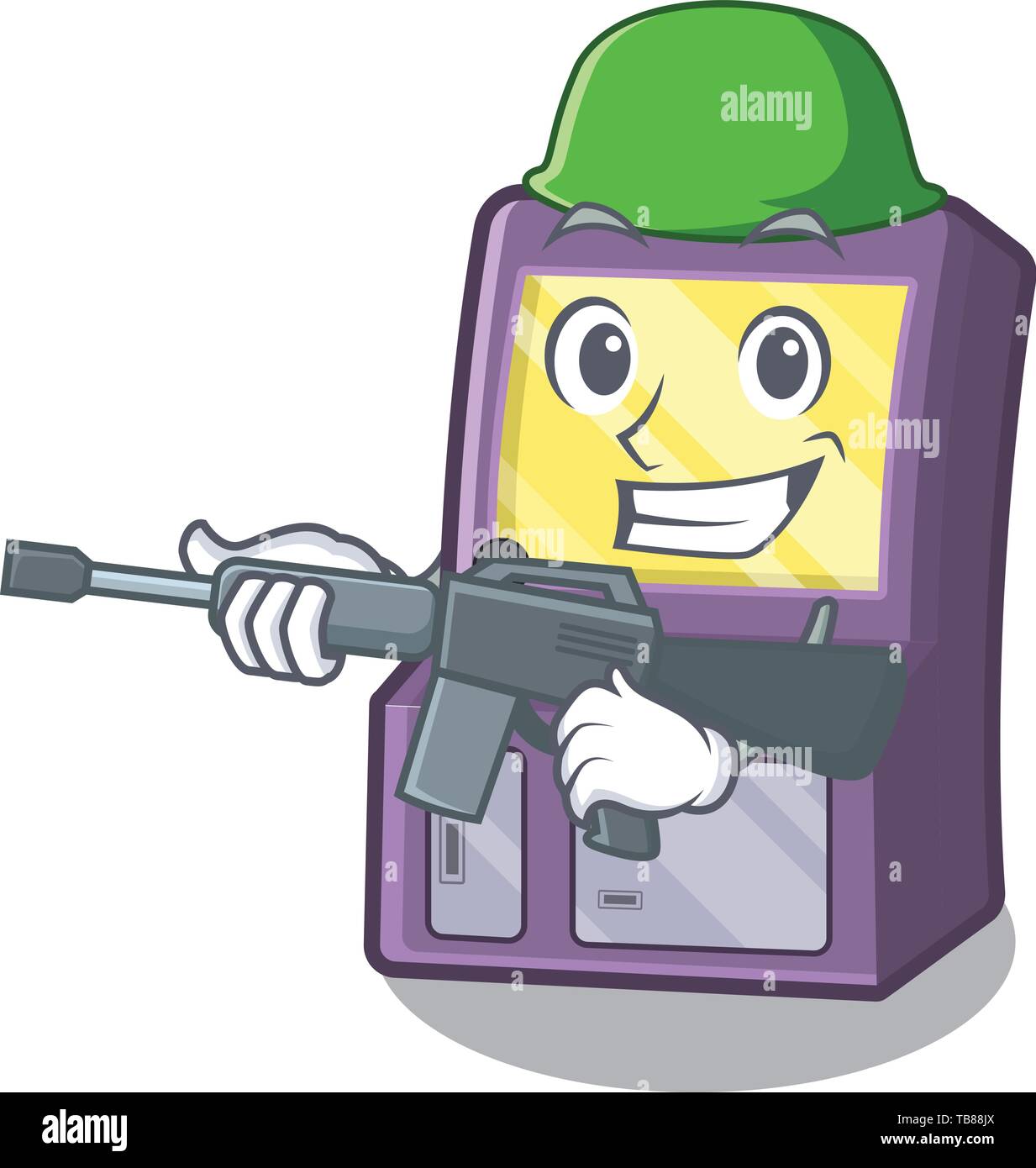 Army arcade machine isolated with the character Stock Vector Image ...