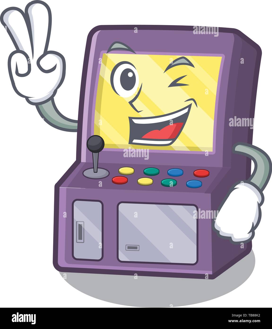 Two finger toy arcade machine in cartoon drawer Stock Vector Image ...