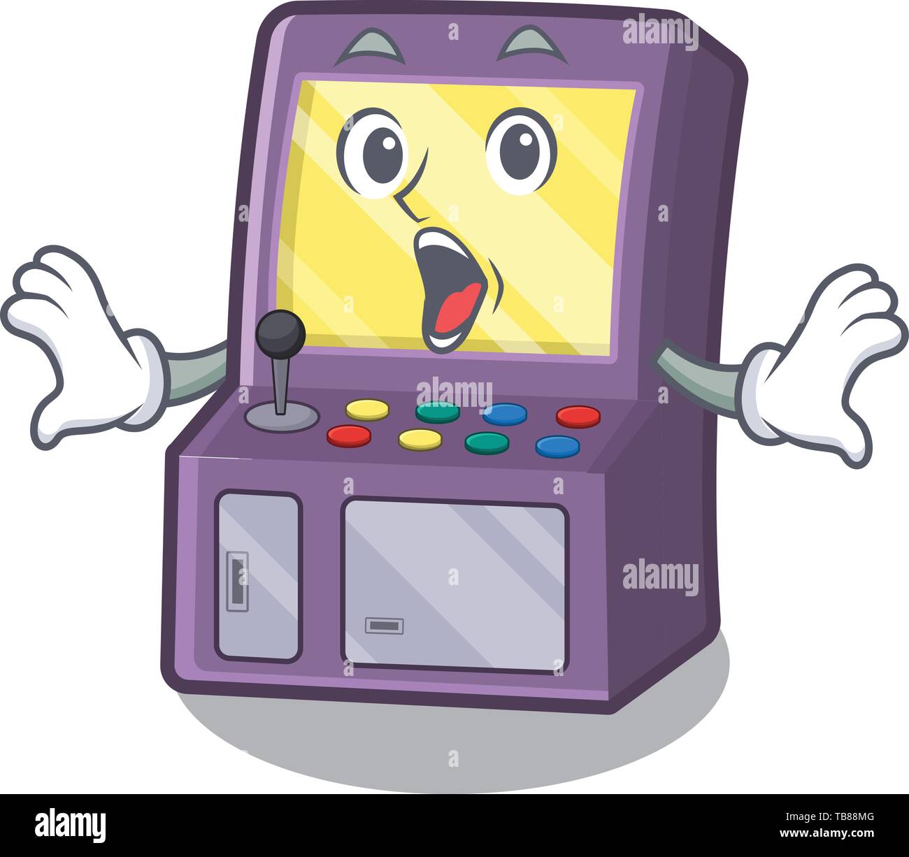 Surprised arcade machine next to mascot table Stock Vector Image & Art ...