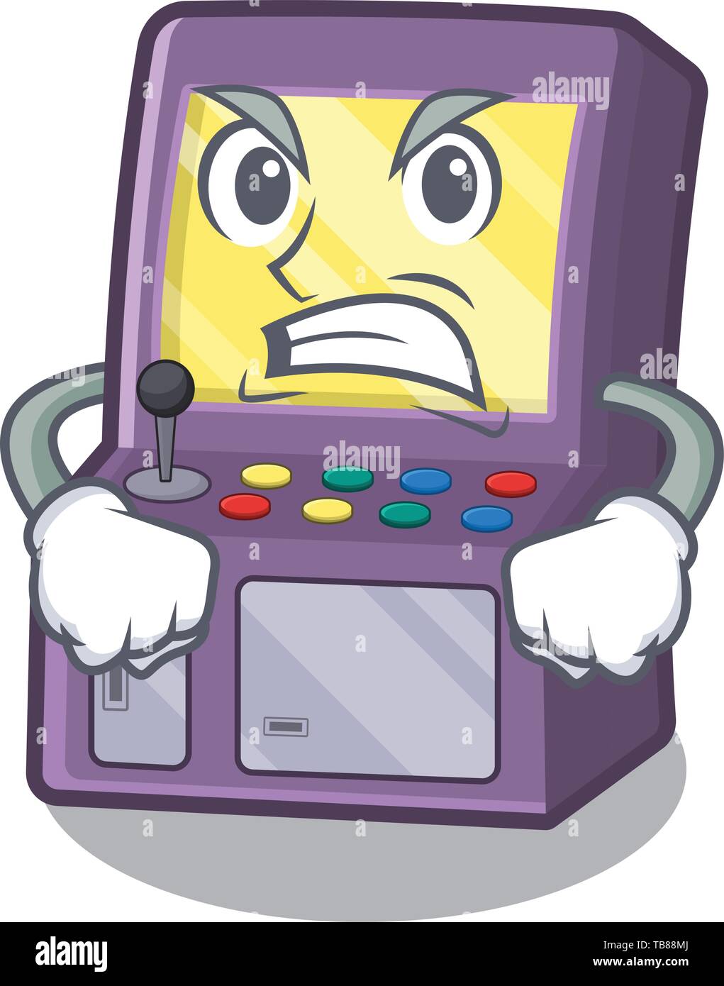 Angry arcade machine next to mascot table Stock Vector Image & Art - Alamy