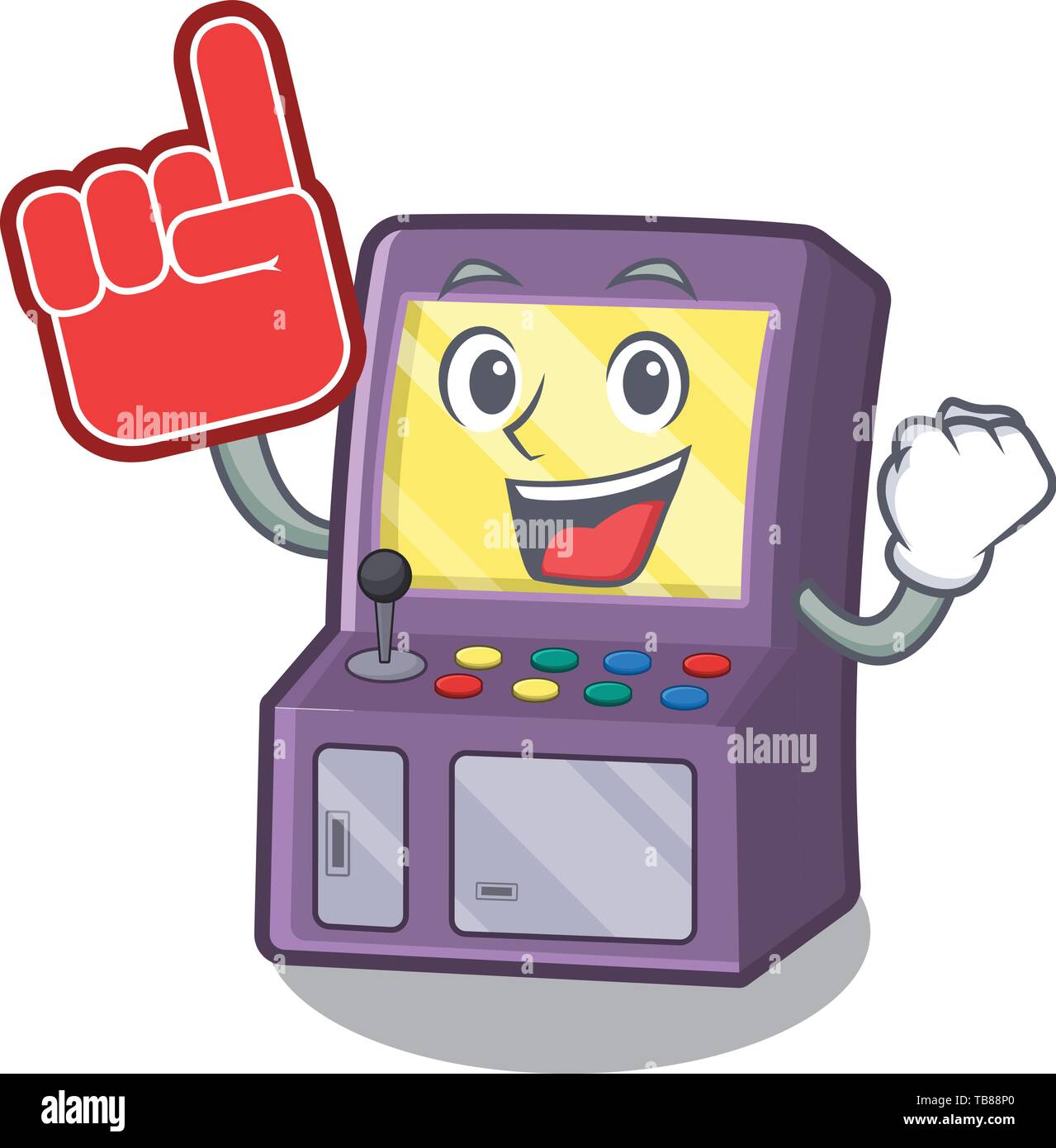 Foam finger arcade machine in the cartoon shape Stock Vector Image ...
