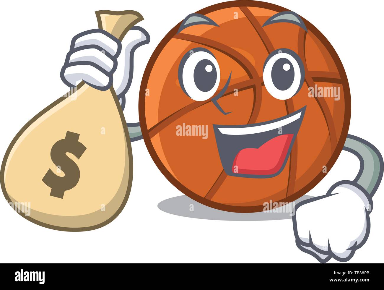 With money bag basket ball in the character shape Stock Vector Image ...