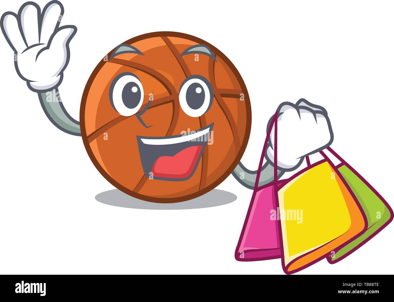 Shopping basket ball above the cartoon table Stock Vector Image & Art ...
