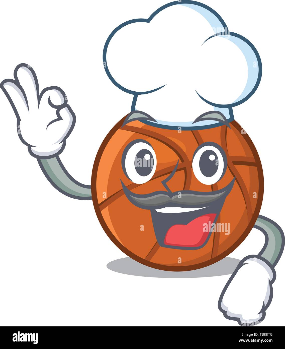 Chef basket ball above the cartoon table Stock Vector Image & Art - Alamy