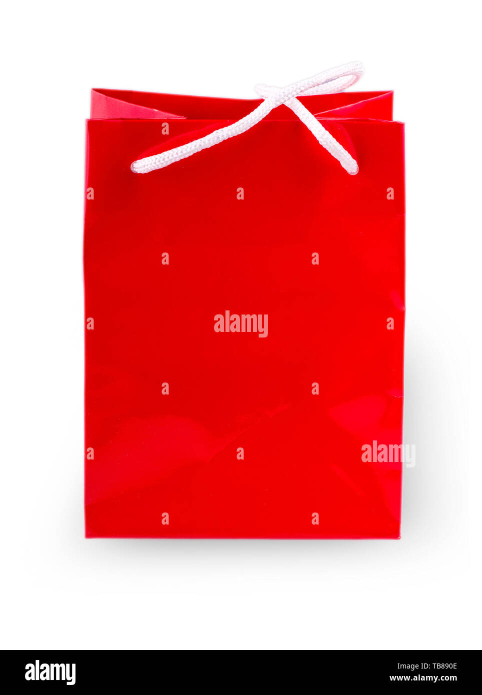 Shopping red paper bag template with clean blank. Single cardboard ...