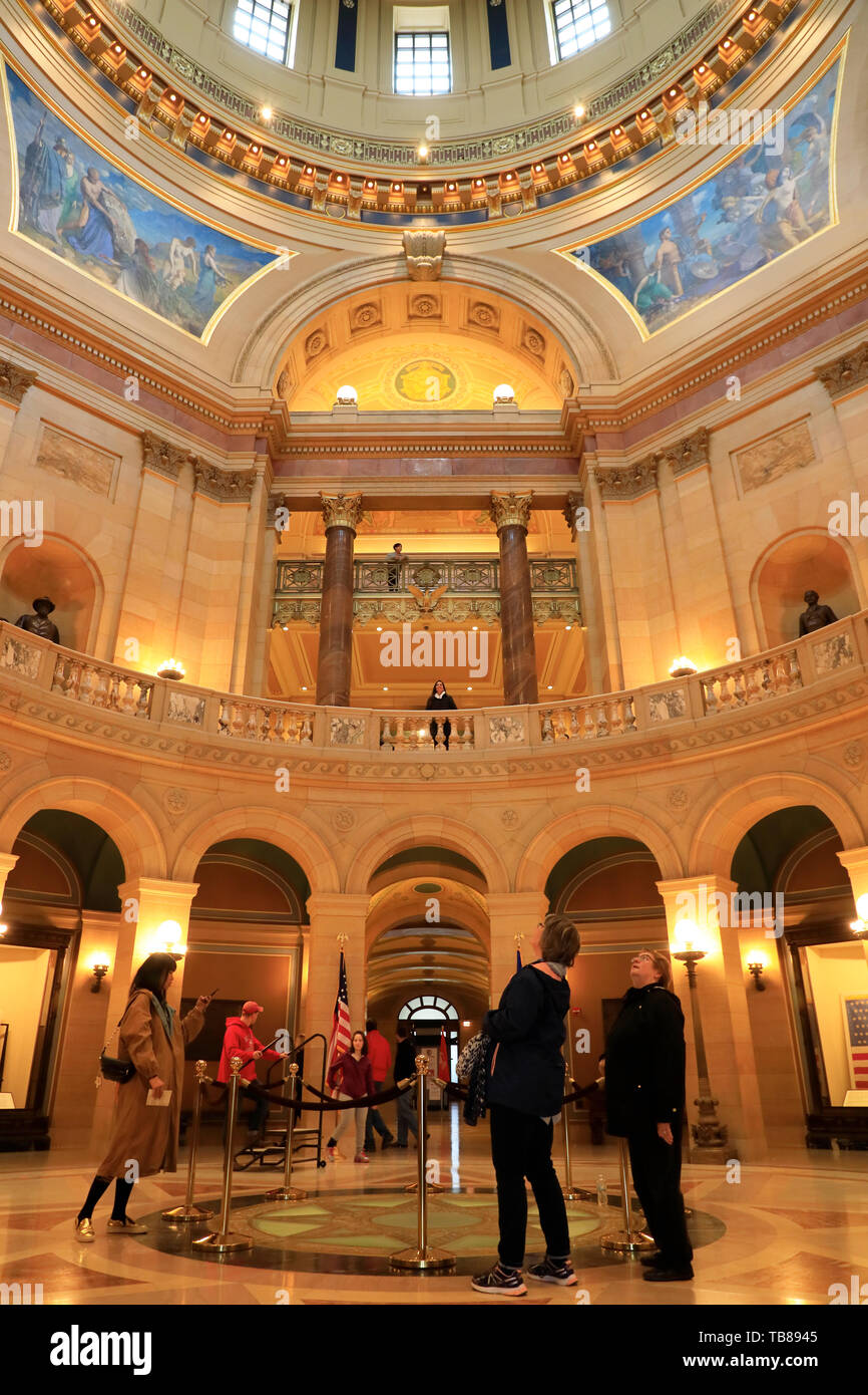 Rotunda inside of Minnesota State Capitol.Saint Paul.Minnesota.USA ...