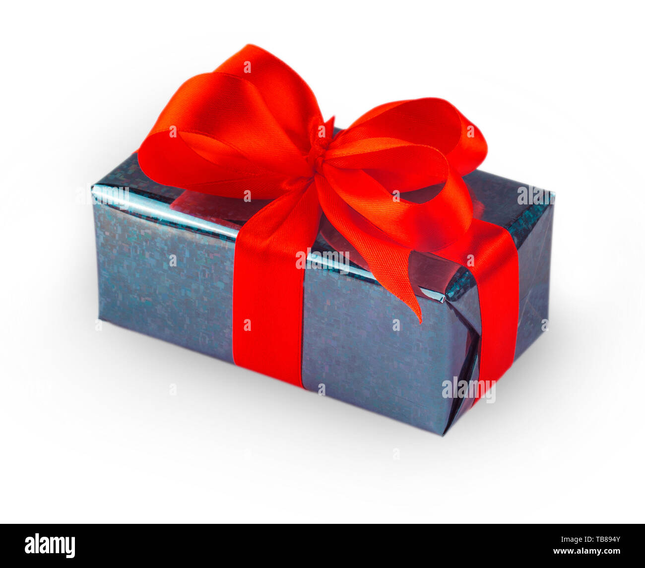 gift box with red bow isolated on white background Stock Photo - Alamy