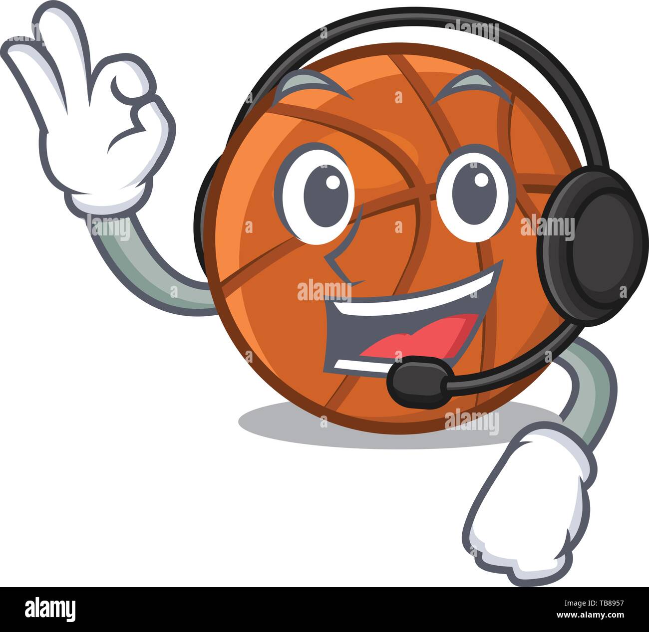 With headphone basket ball in a cartoon chair Stock Vector Image & Art ...