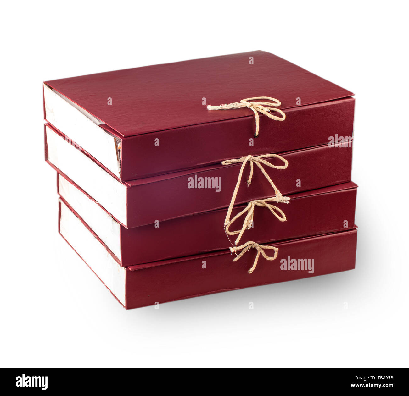 Paper documents stacked in archive isolated on white background Stock ...