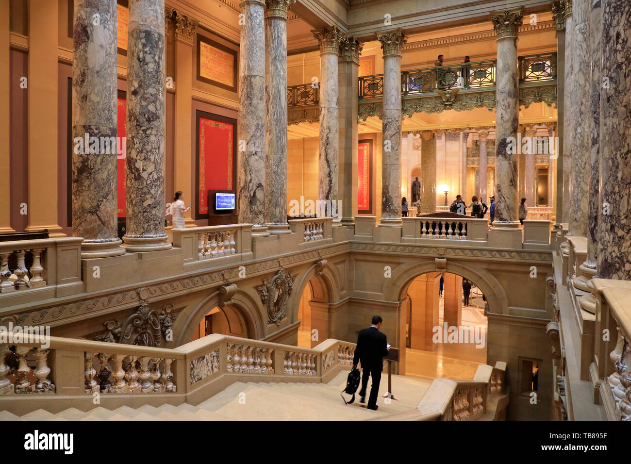 The grand staircases inside of Minnesota State Capitol.Saint Paul ...