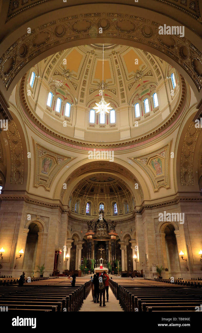 Interior view with main altar of Cathedral of Saint Paul Minnesota ...