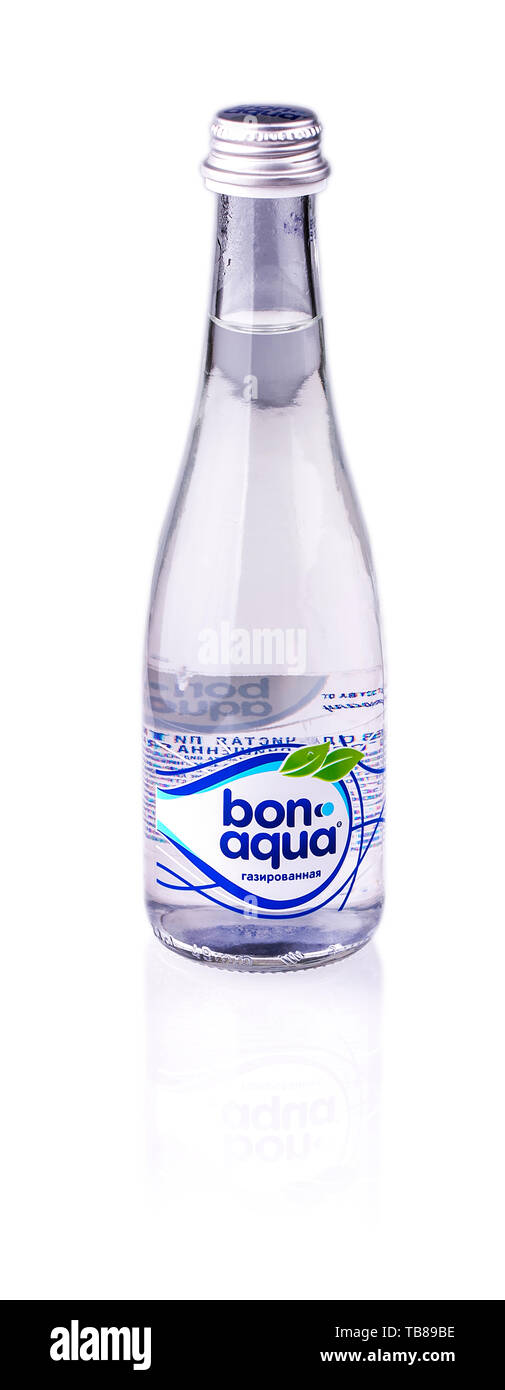 Chisinau, Moldova - February 13, 2017: water bottle of "BonAqua ...