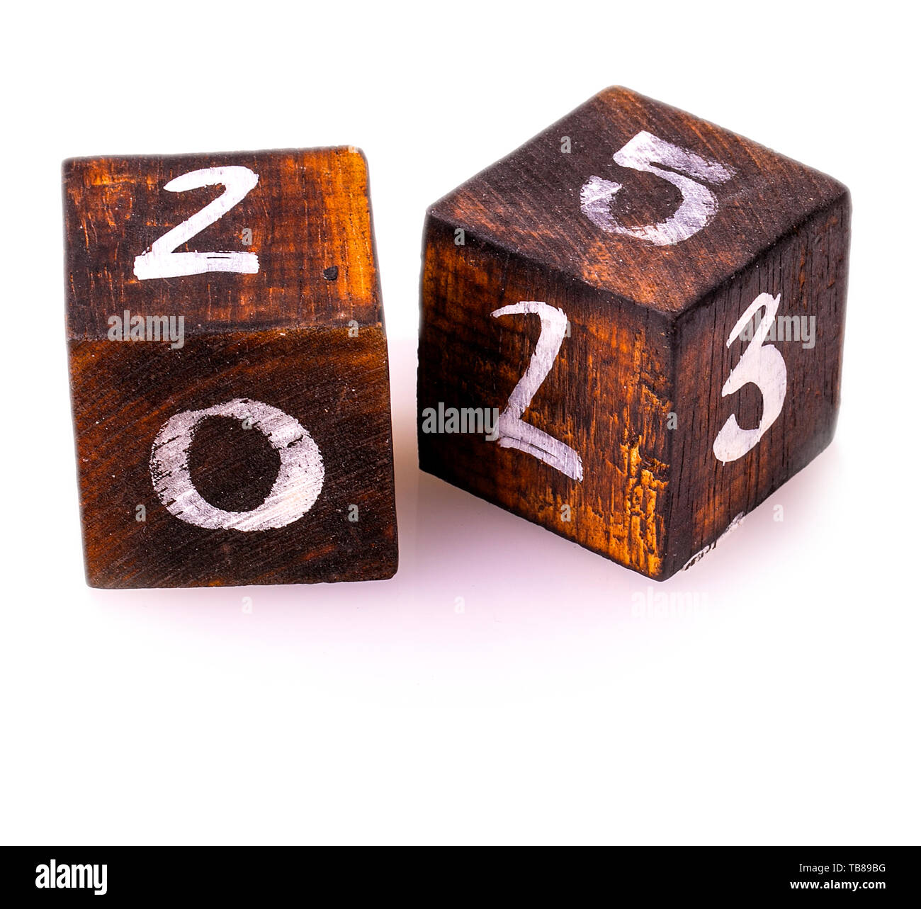 wooden blocks with numbers isolated on white background Stock Photo - Alamy
