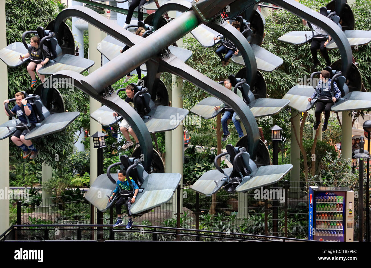 Visitors taking the ride of Teenage Mutant Ninja Turtles Shell Shock in ...