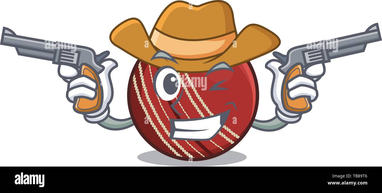 Cowboy cricket ball in a mascot basket Stock Vector Image & Art - Alamy