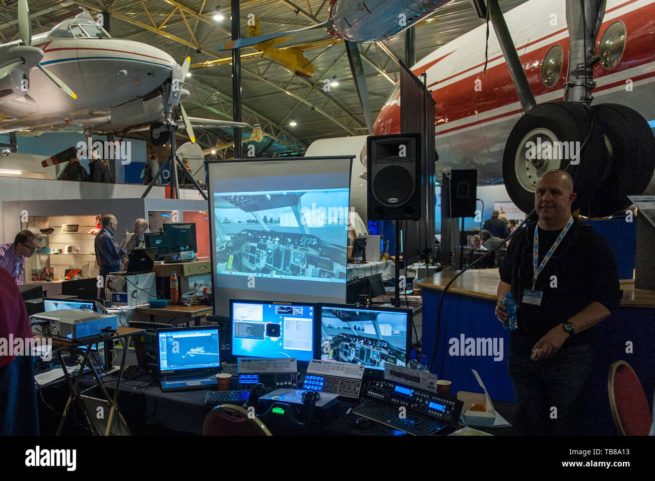 Computer simulation of airplane flight hi-res stock photography and ...