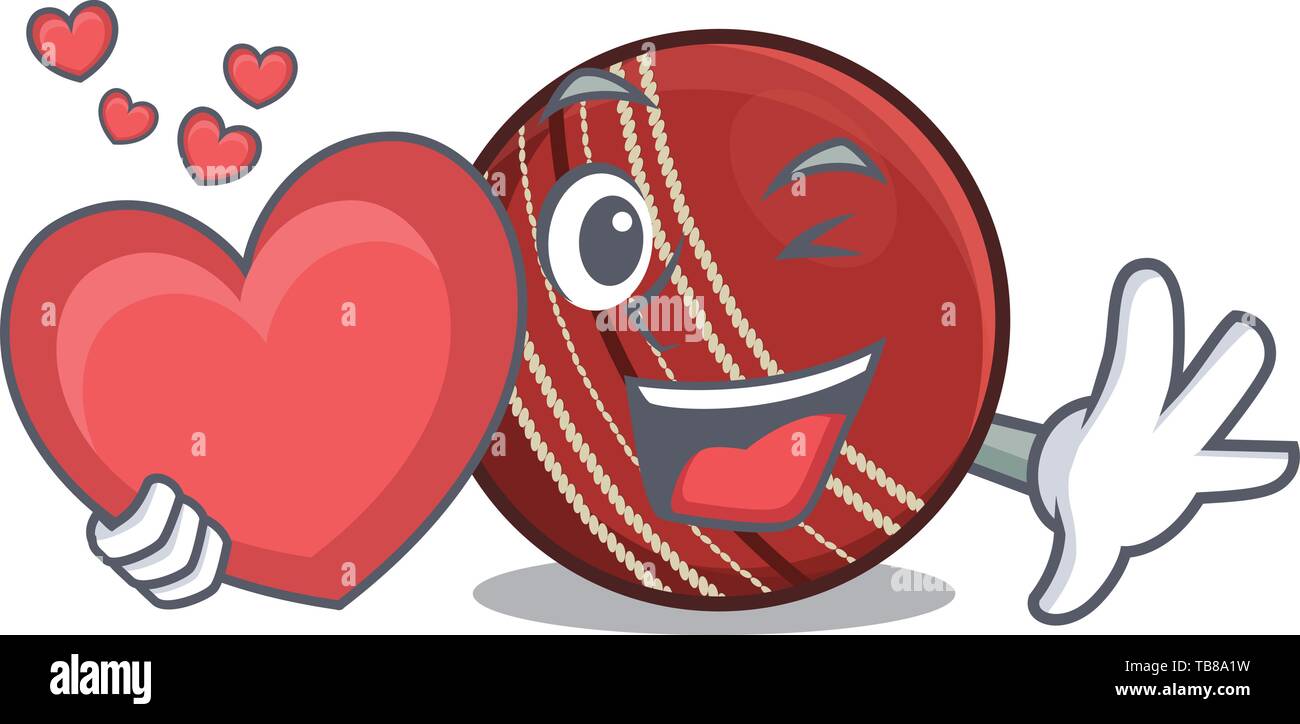 With heart cricket ball in the cartoon shape Stock Vector Image & Art ...