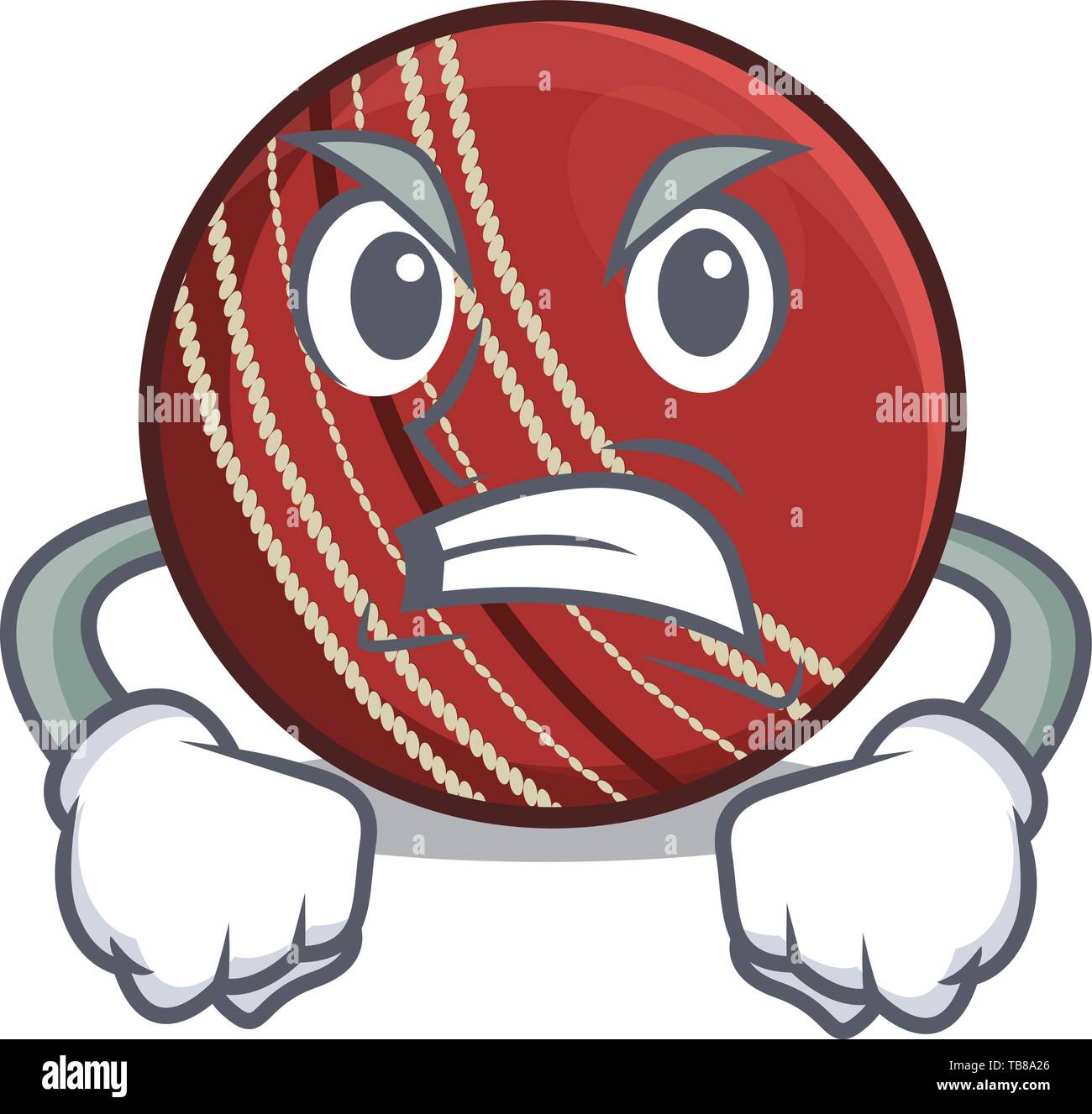 Angry cricket ball in the cartoon shape Stock Vector Image & Art - Alamy