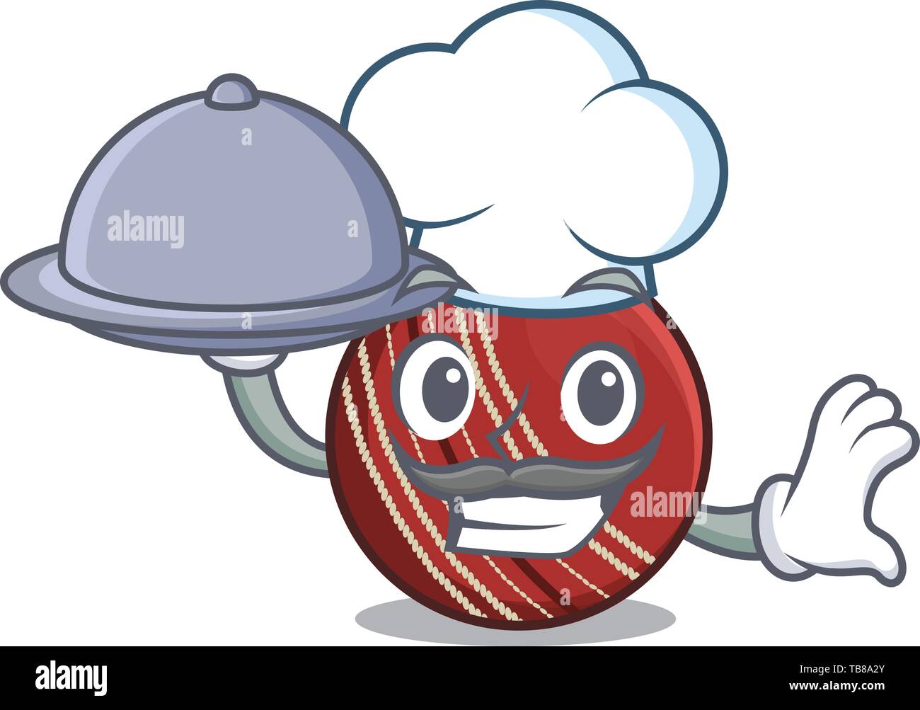 Chef with food cricket ball in the cartoon shape Stock Vector Image ...